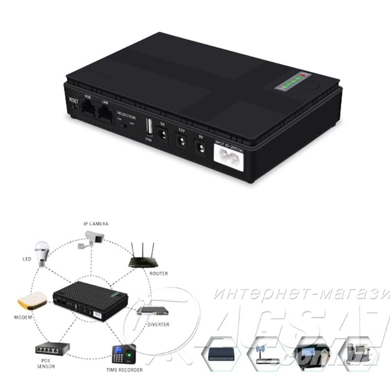 Mini UPS DC1018P - Компактное устройство бесперебойного питания для ...