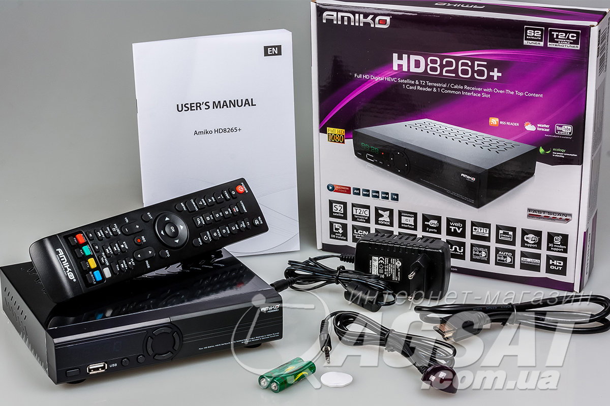 Amiko HD8265+ Гибридный S2+T2+C ресивер. Цена, купить Amiko 8265+ Combo в Киеве.