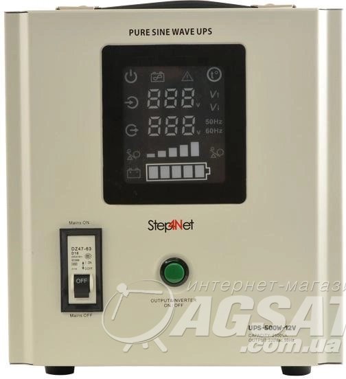 ИБП Step4Net UPS-500W-12V (500 Вт, внешняя батарея 12В, ток заряда 5A/10A)