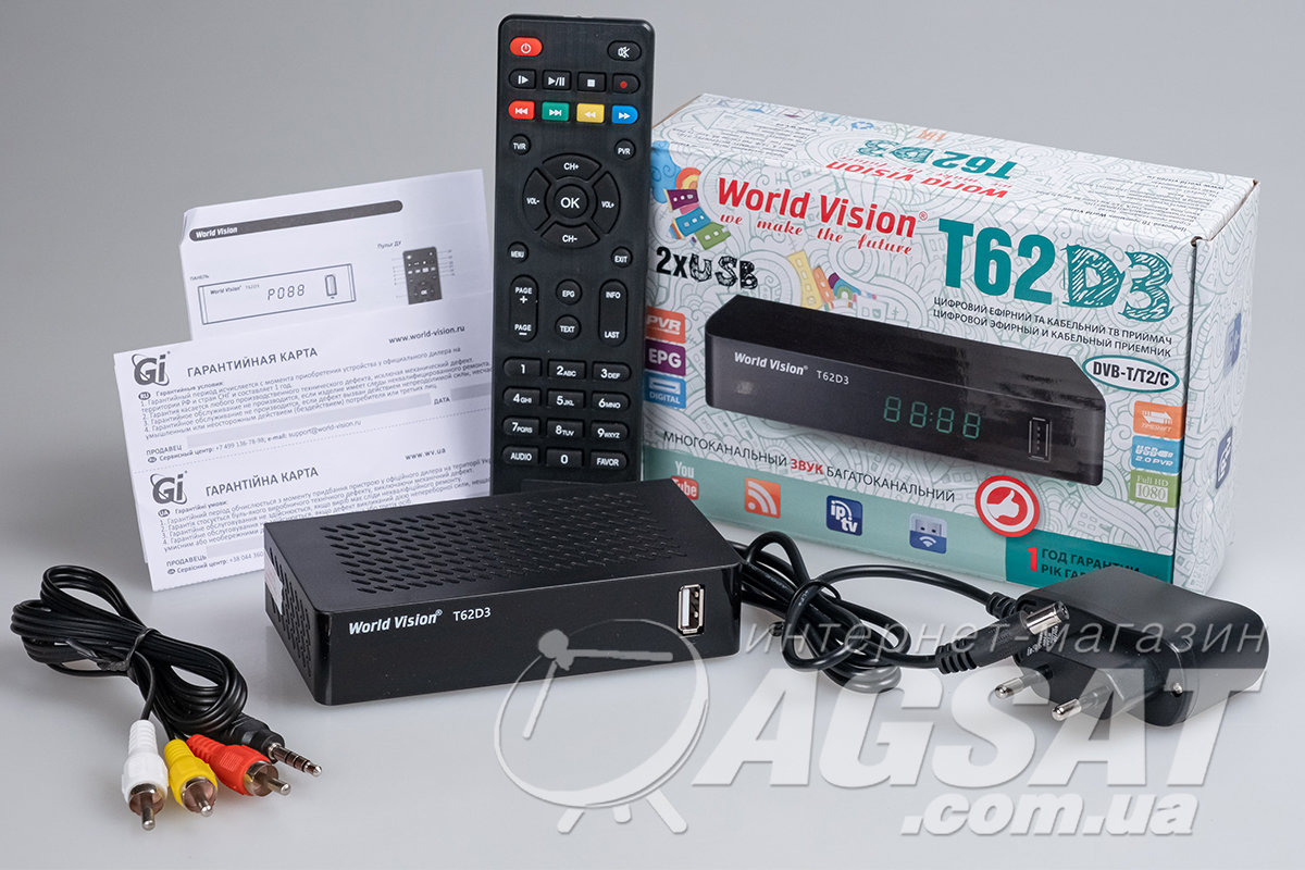 Тюнер Т2 World Vision T62D3: цена 325 грн., купить World Vision T62D3 в ...