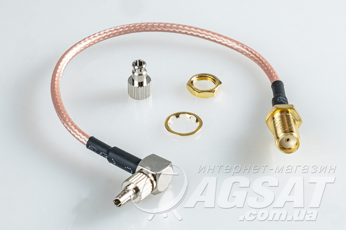 Переходник SMA гнездо - CRC9/TS9, 15см