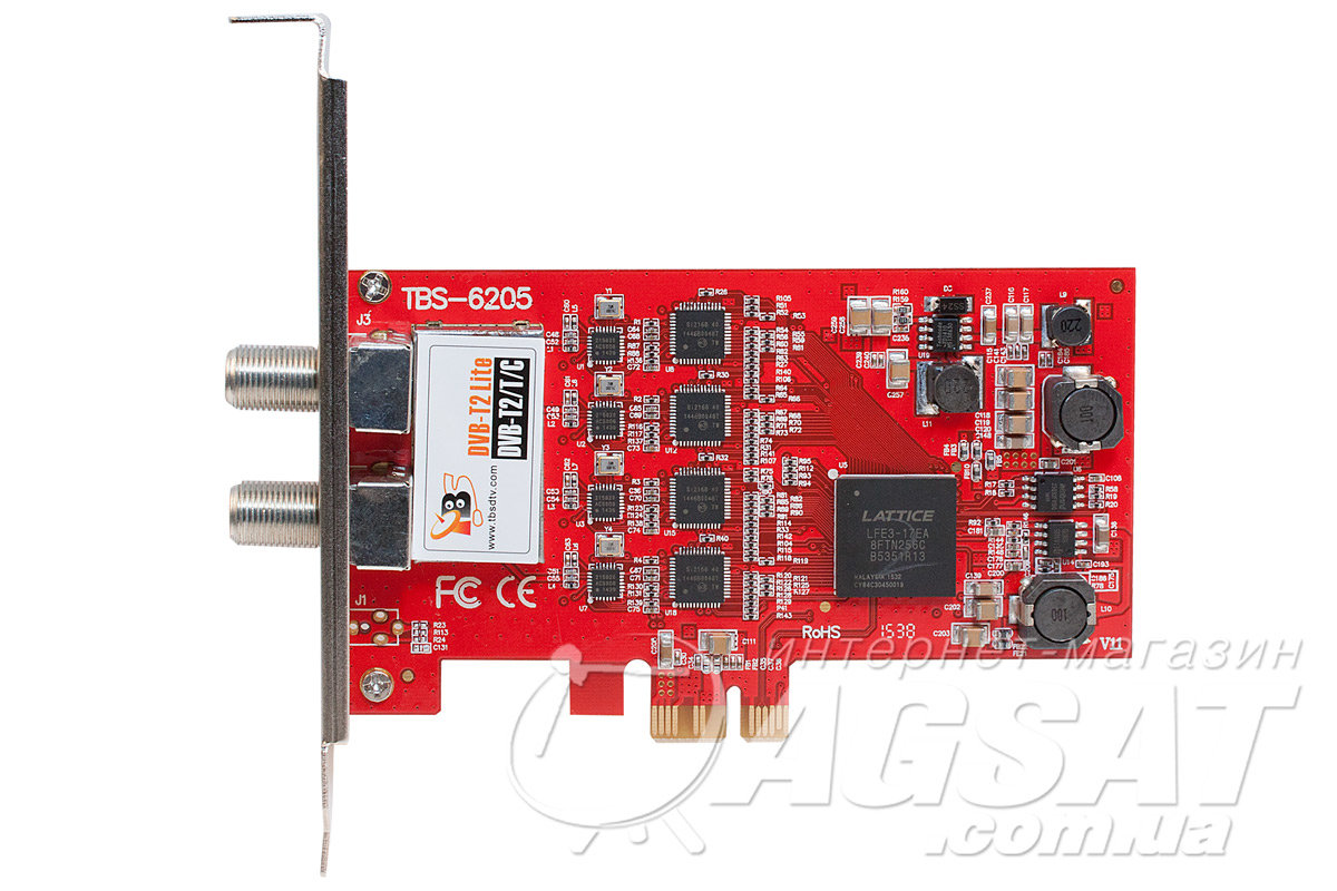 TBS6205 DVB-T2/T/C Quad Tuner PCIe Card