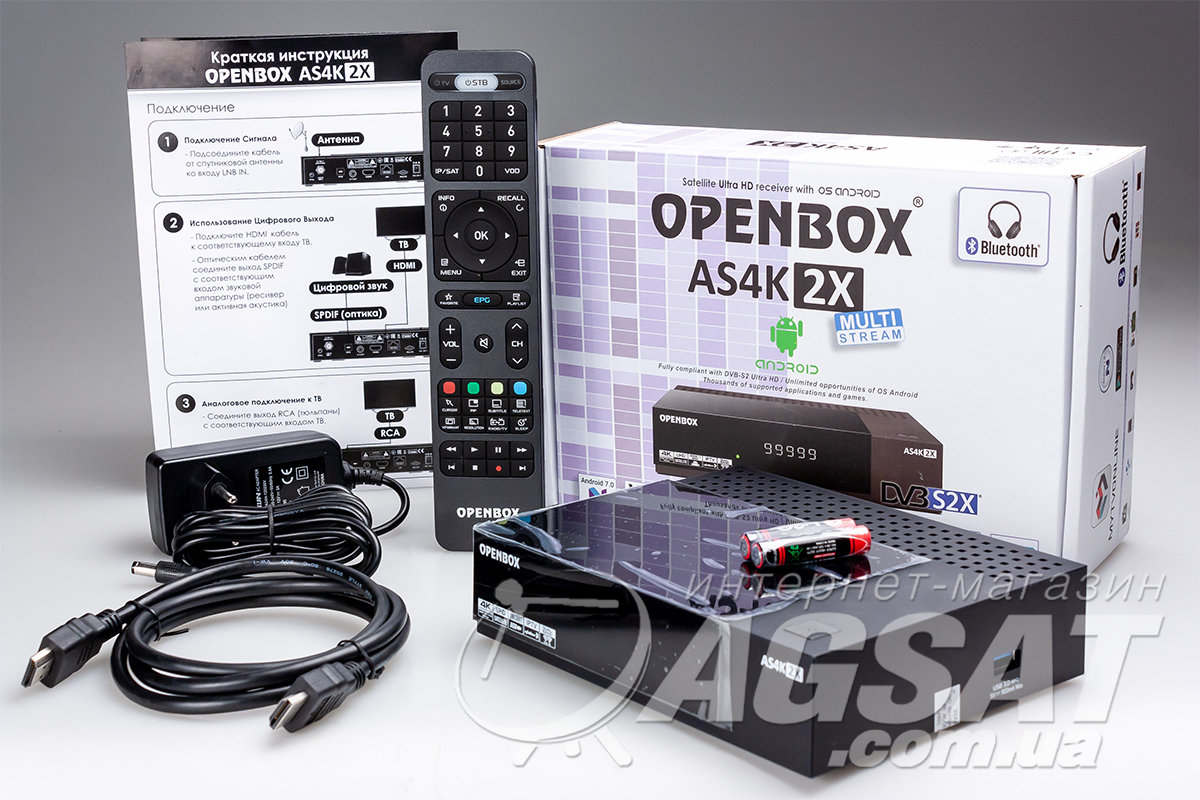 Спутниковый ресивер на Android Openbox AS4K 2X: цена 3 149 грн., купить Openbox AS4K 2X в Киеве