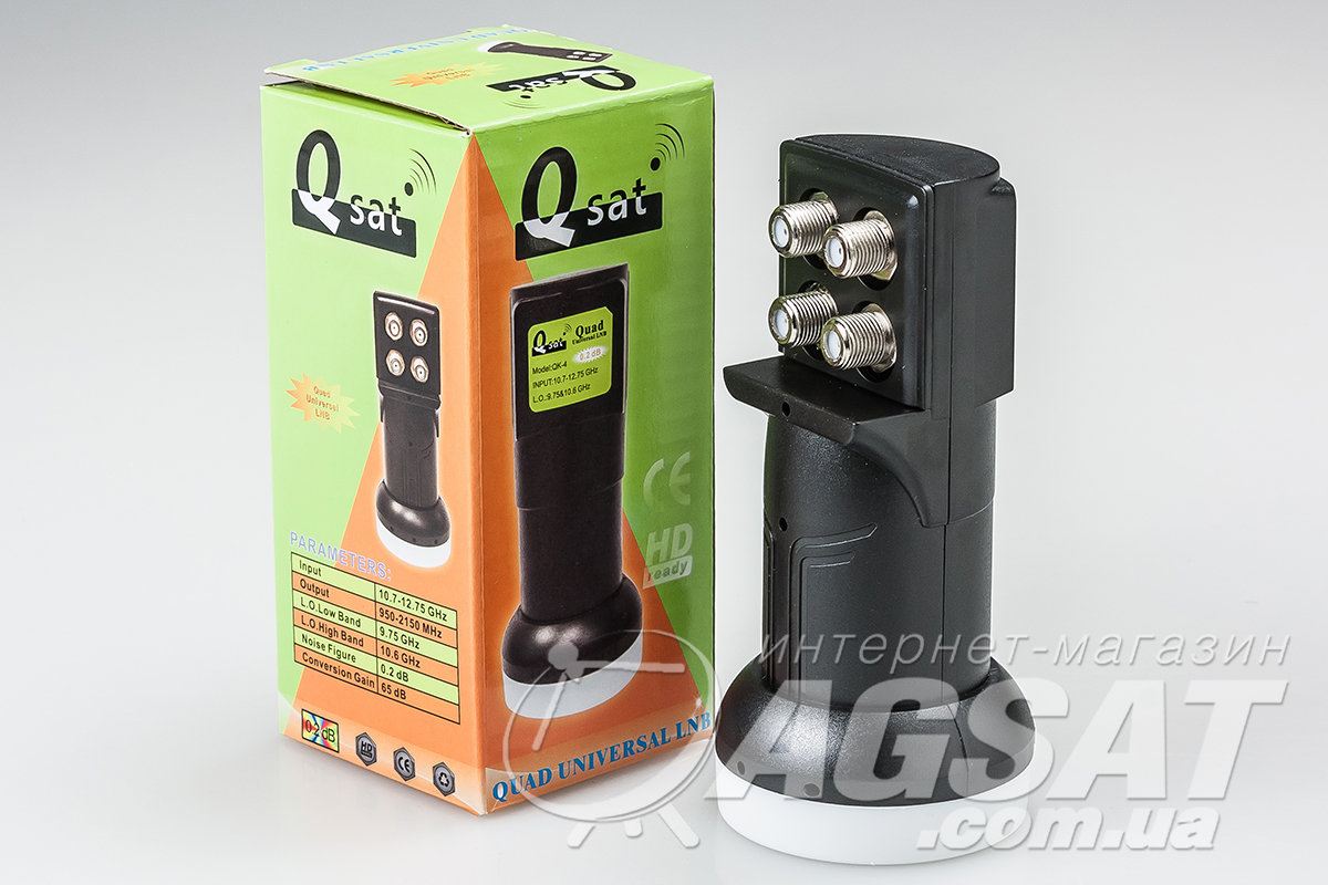 Конвертер для спутниковой антенны QUAD Qsat QK-4: цена, купить Qsat QK-4