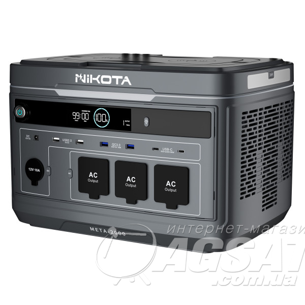 Зарядна станція NIKOTA META-2000 2016Wh/2300W/4000W (NCM акумулятор), з вбудованим захистом від ...