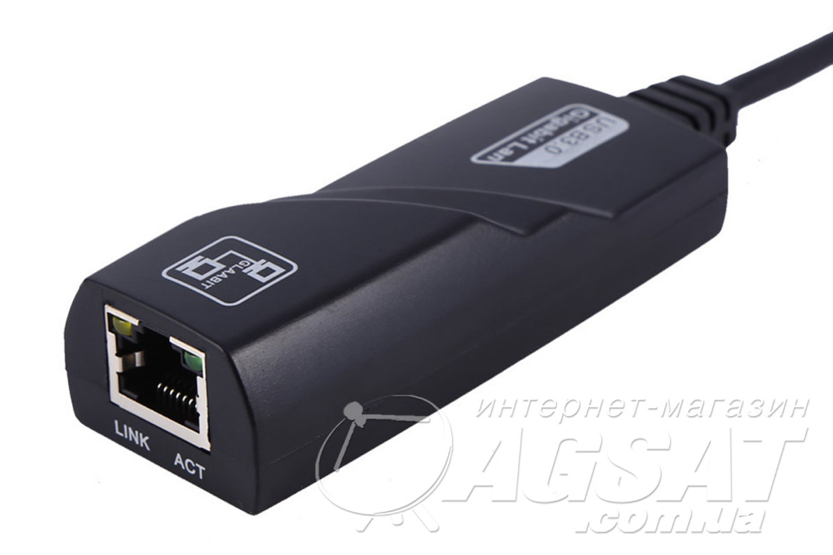 Мережева карта USB3.0-LAN AX88179, 100/1000 Mb/s, зовнішня, чорна