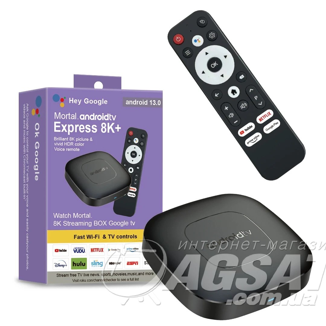 Mortal T1 Android TV Box, 2/16GB, Голос купити в Києві ☛ ціни на agsat ...