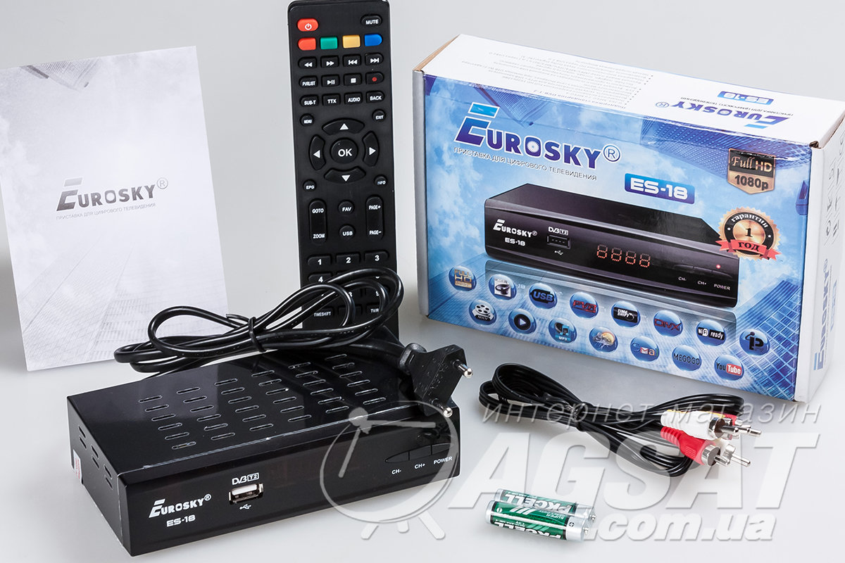 Eurosky ES-18 T2 – Цифровой DVB-T2 тюнер. Цена, купить Eurosky ES-18 в ...
